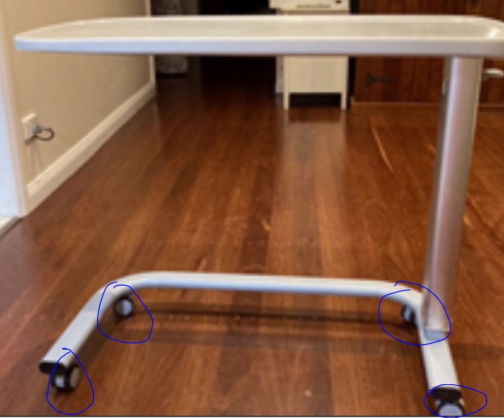 Staebel, To Suit Viva Overbed Table, CASTOR SET Includes 4 Castors, 2 ...